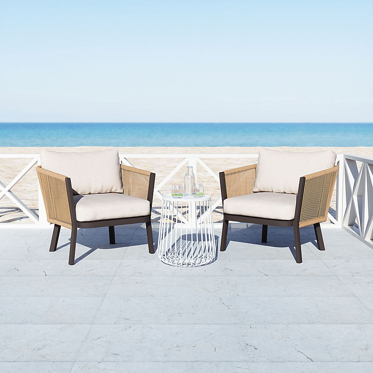 Jetero Brown Polyester Fabric Outdoor Accent Chair | Rooms to Go