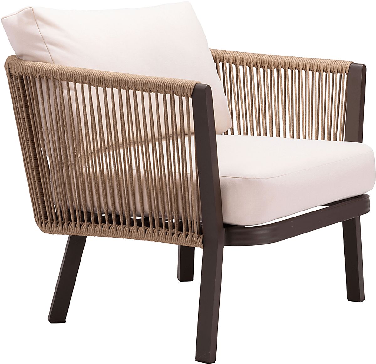 Jetero Brown Polyester Fabric Outdoor Accent Chair | Rooms to Go