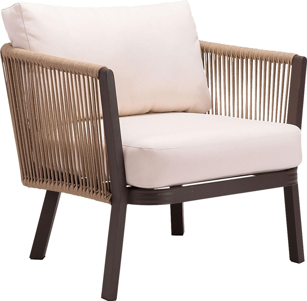 Jetero Brown Polyester Fabric Outdoor Accent Chair | Rooms to Go