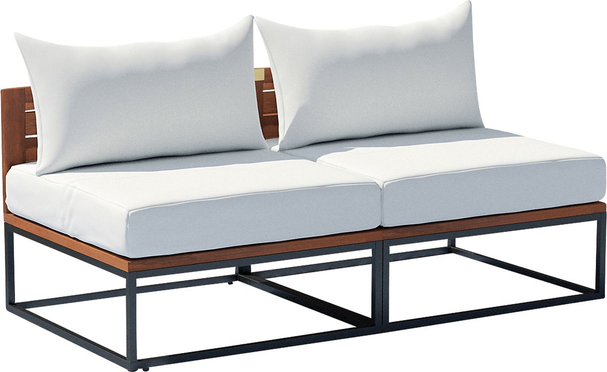 Laverne White Polyester Fabric Outdoor Loveseat | Rooms to Go