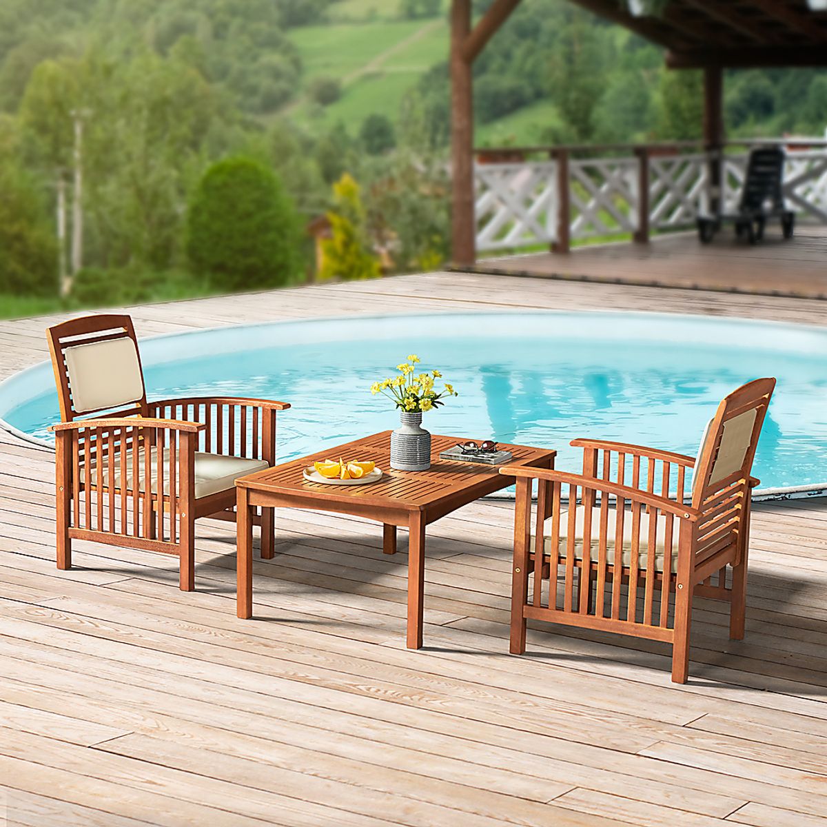 Lichty Brown Polyester Fabric Outdoor Accent Chair | Rooms to Go