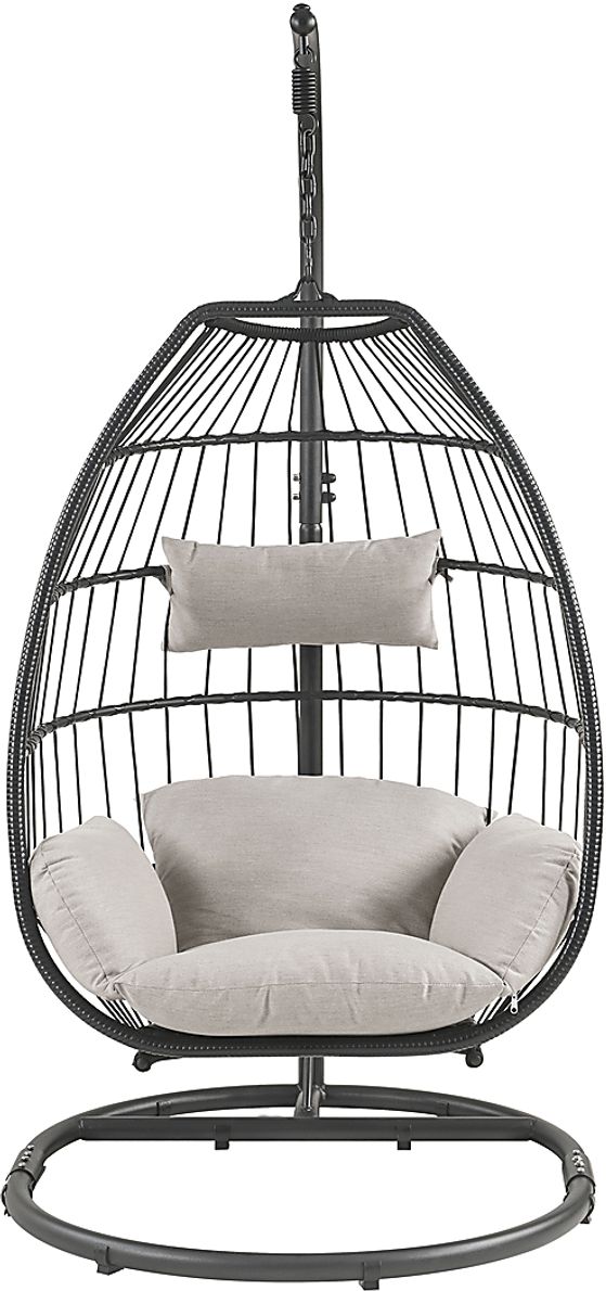 Outdoor Lolannen Black Hanging Chair - Rooms To Go