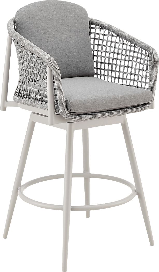 Rowding White Colors,White Gray Acrylic Fabric Outdoor Swivel Bar Stool ...