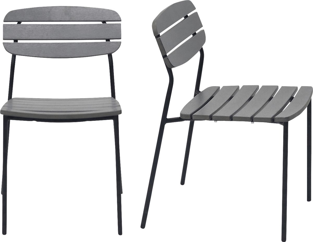 Rufiny Dark Gray Outdoor Side Chair, Set Of 2 | Rooms to Go