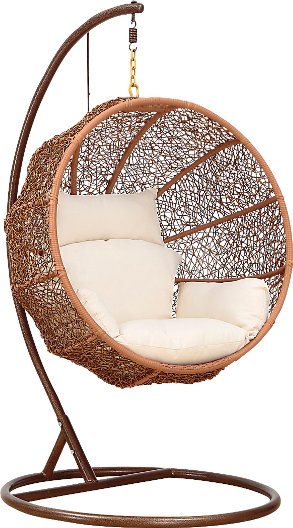 Seahorn Cream Beige Polyester Fabric Outdoor Hanging Chair | Rooms to Go