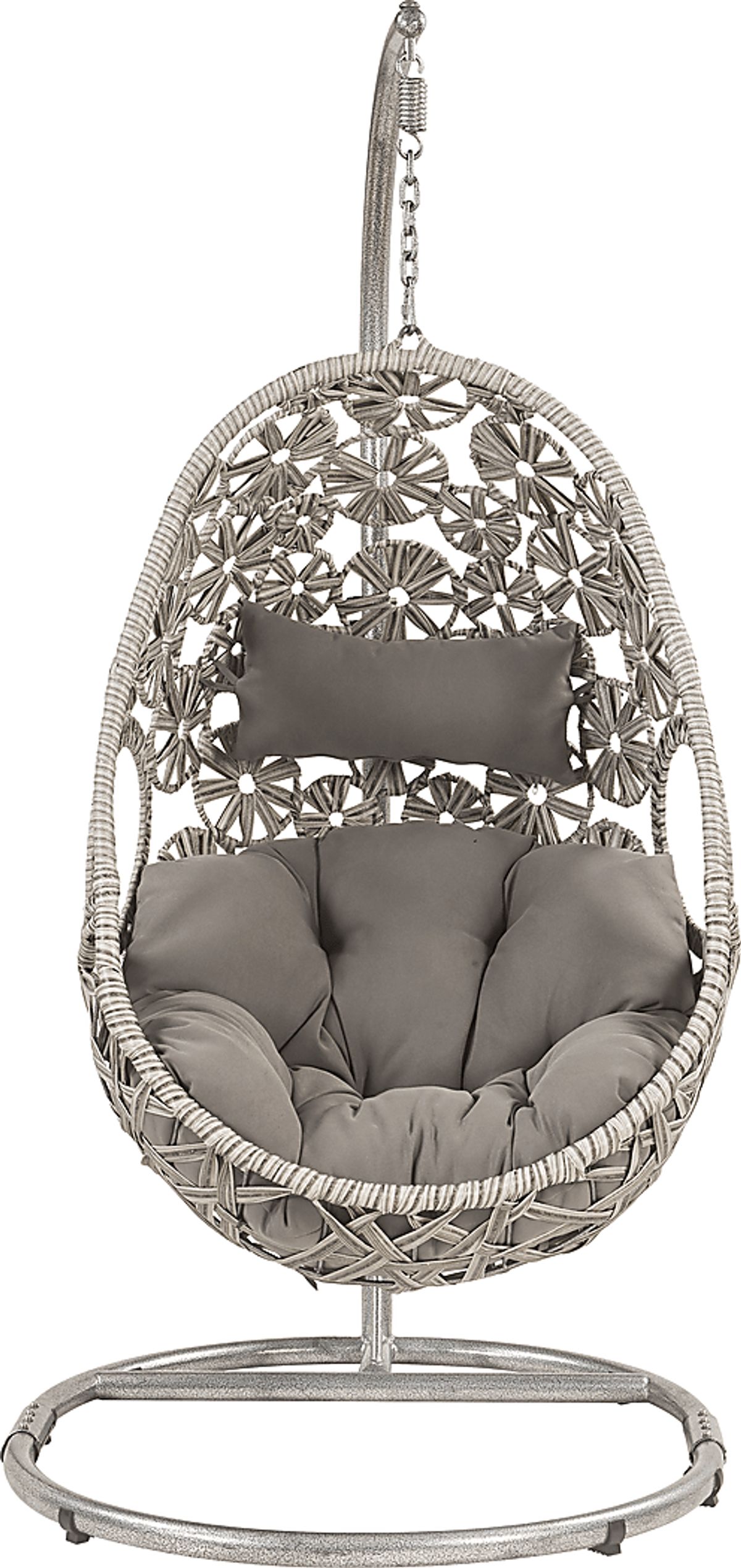 Shayleen Light Gray Polyester Fabric Outdoor Hanging Chair | Rooms to Go