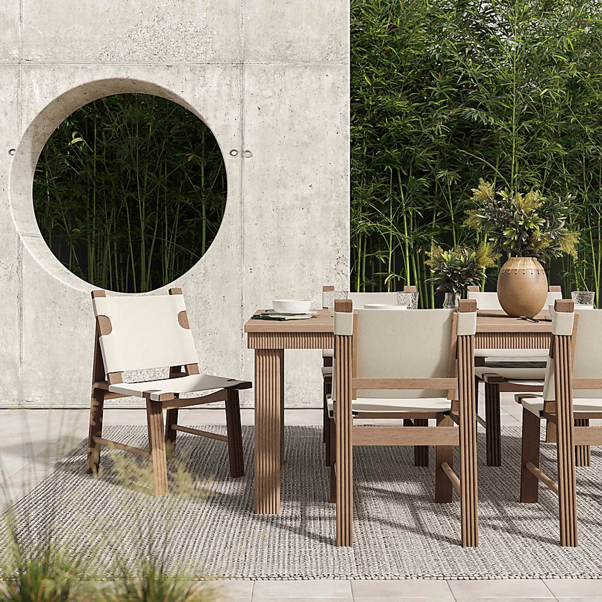 Sodhi Cream Beige Polyester Fabric Outdoor Side Chair, Set Of 2 | Rooms ...