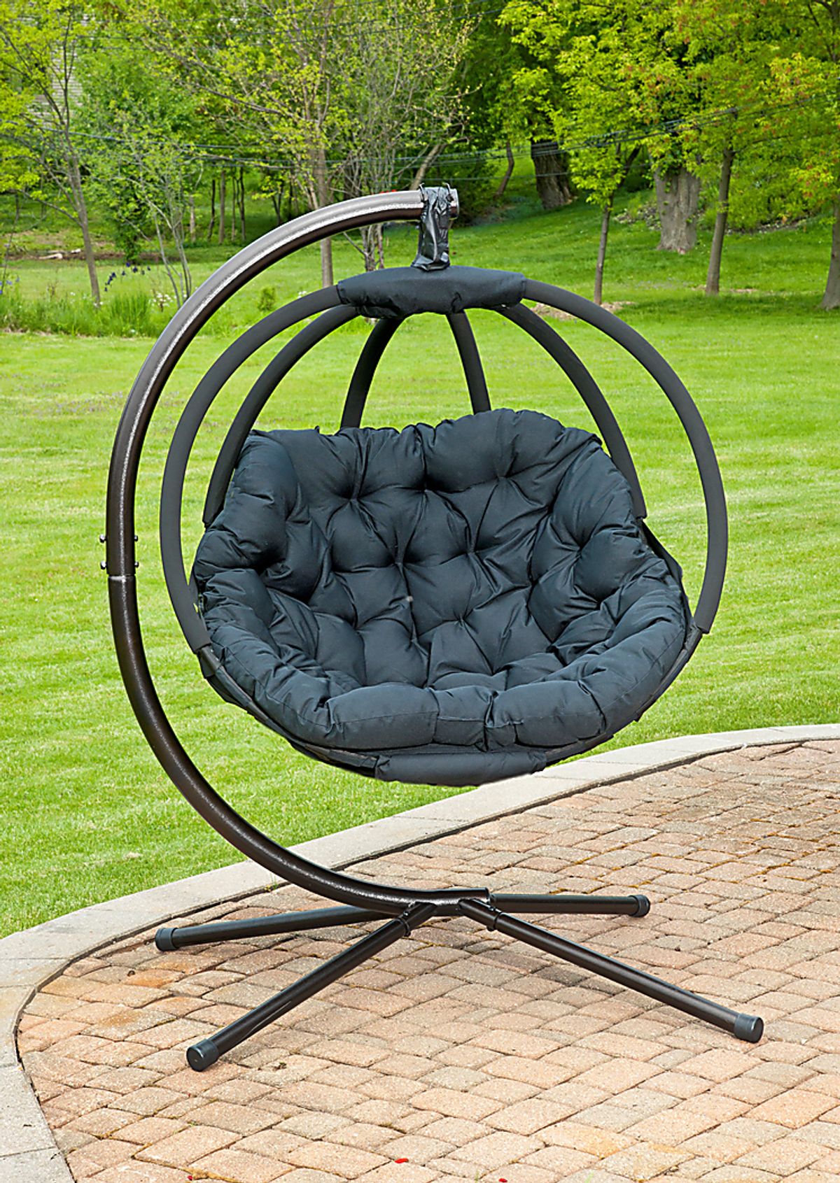 Vanderpoel Black Outdoor Hanging Chair | Rooms to Go