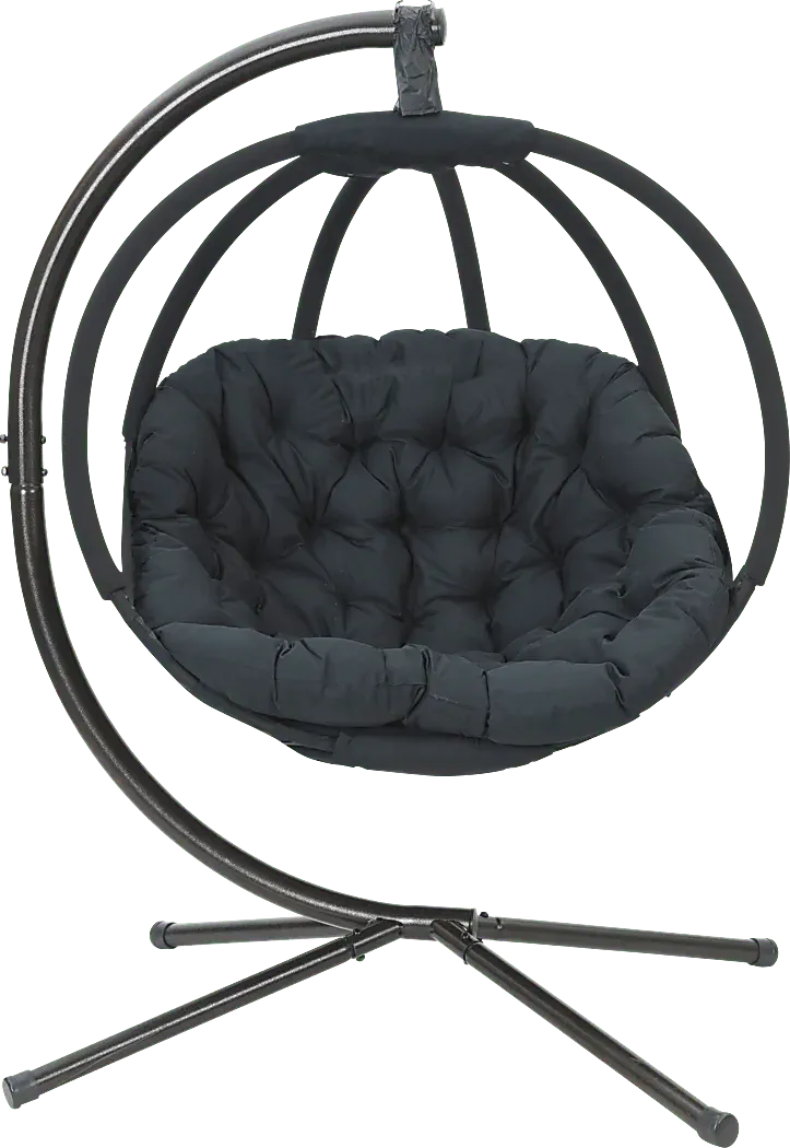 Vanderpoel Black Outdoor Hanging Chair | Rooms to Go