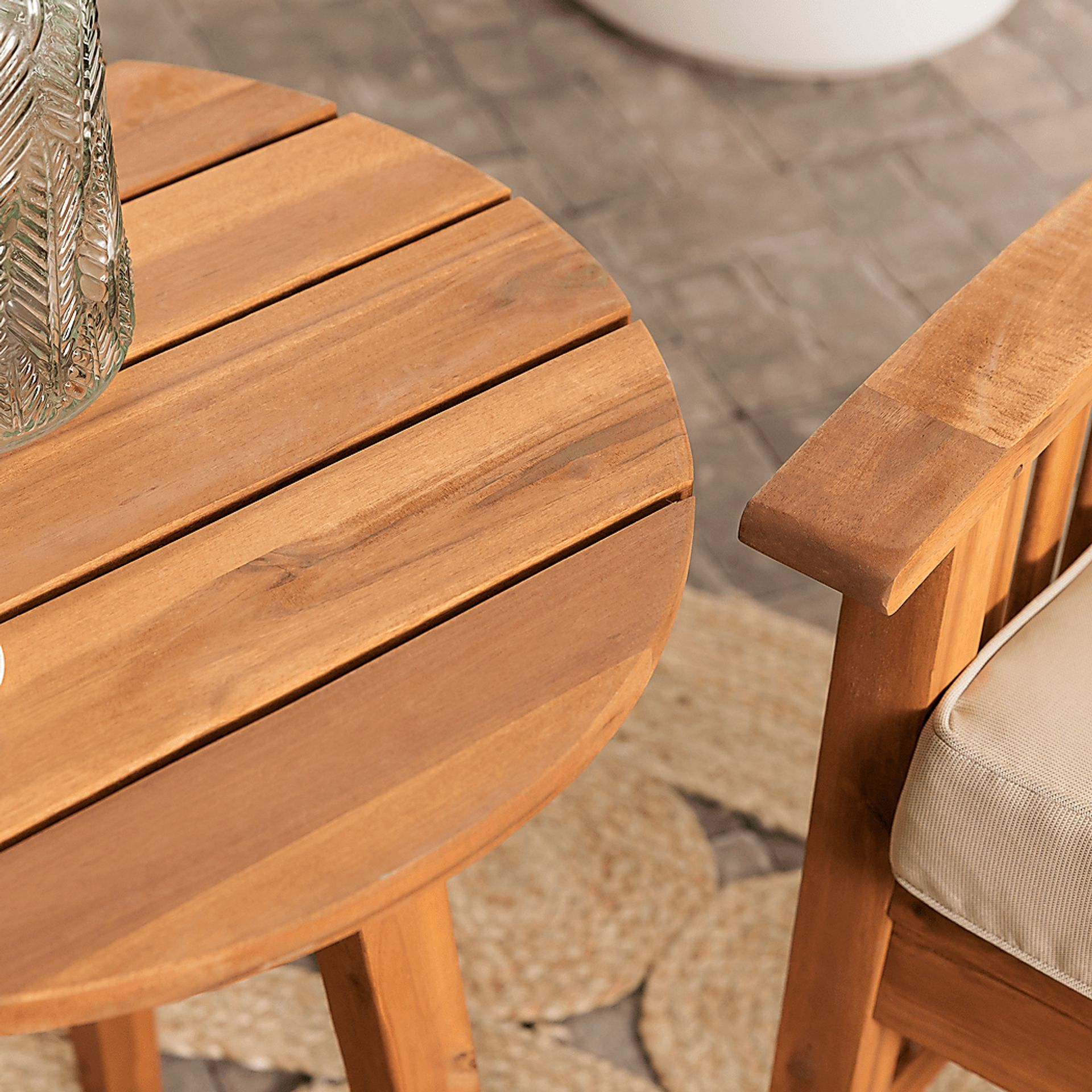 Volwood I Brown Acacia Outdoor 3 Pc. Seating Set | Rooms to Go