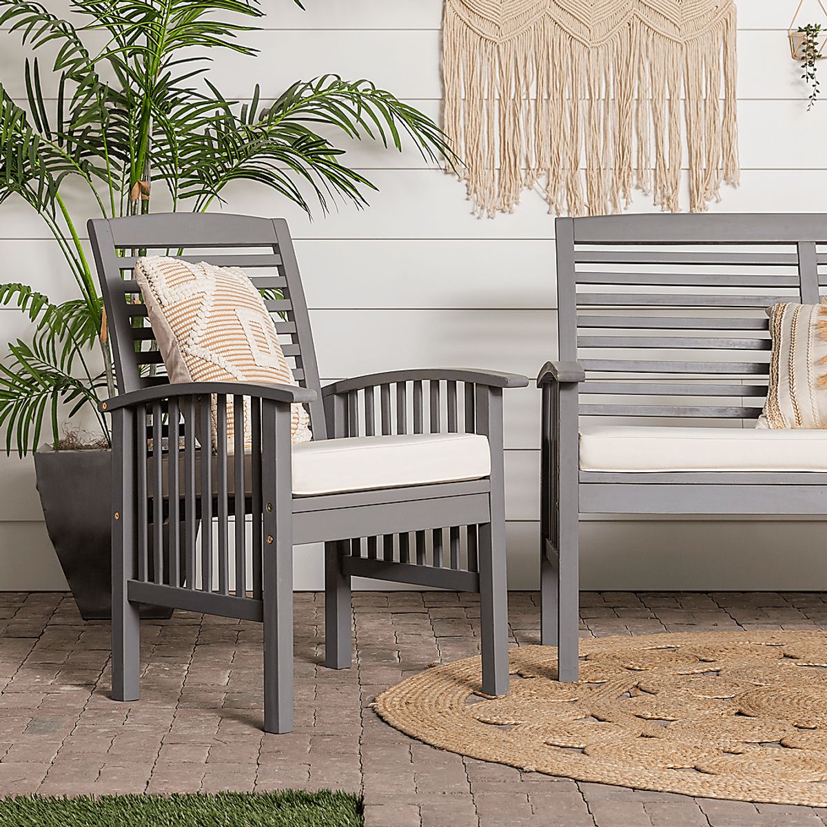 Volwood II Gray Acacia Outdoor 3 Pc Seating Set | Rooms to Go
