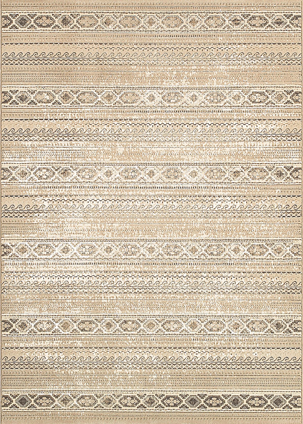 Ovando Beige Polypropylene Fabric Rug | Rooms to Go