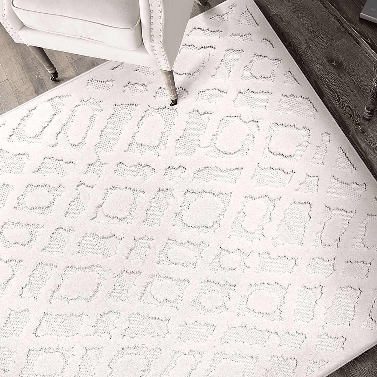 Overlea White Rug | Rooms to Go