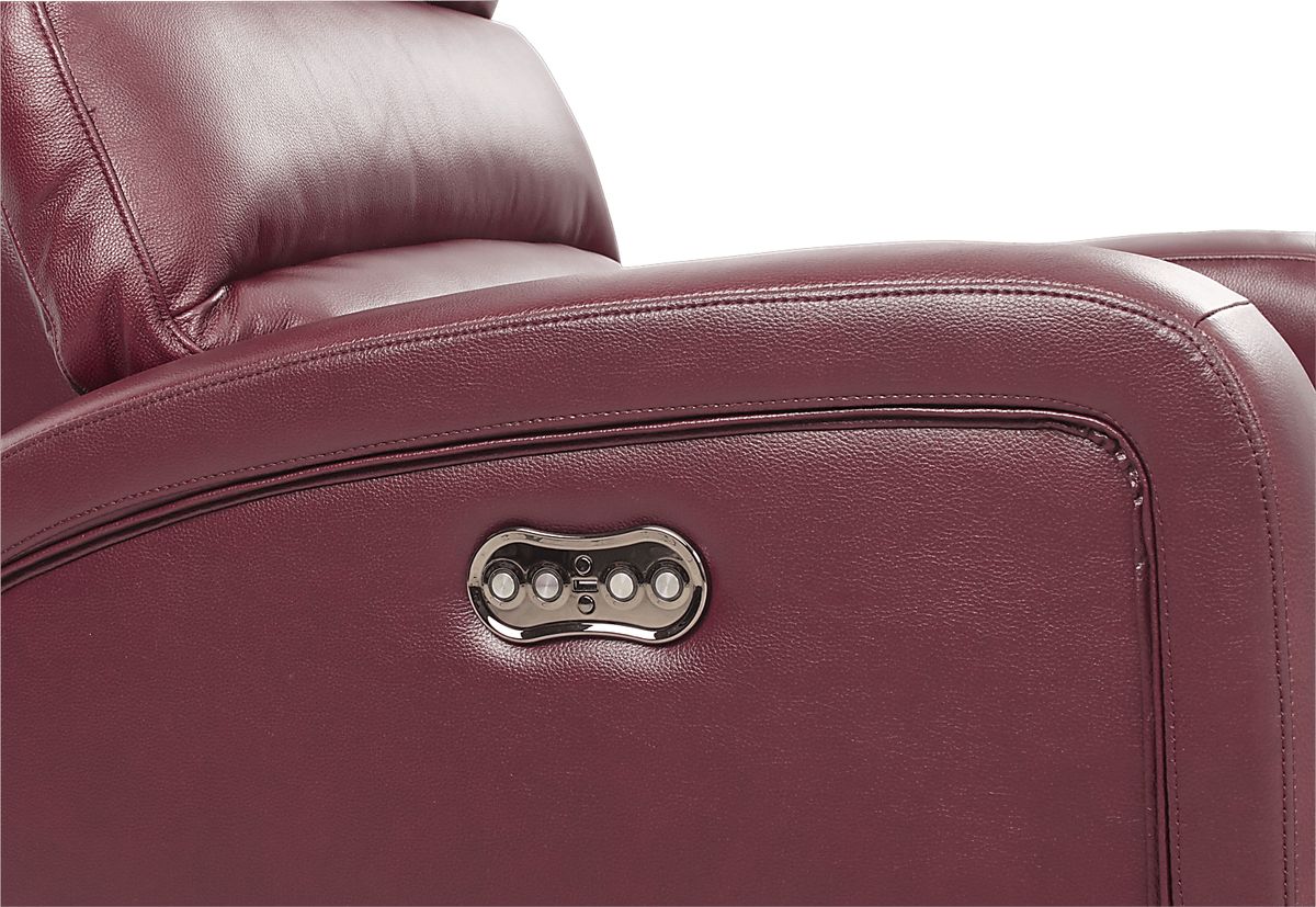 Overtown Burgundy Red Leather Power Recliner | Rooms to Go