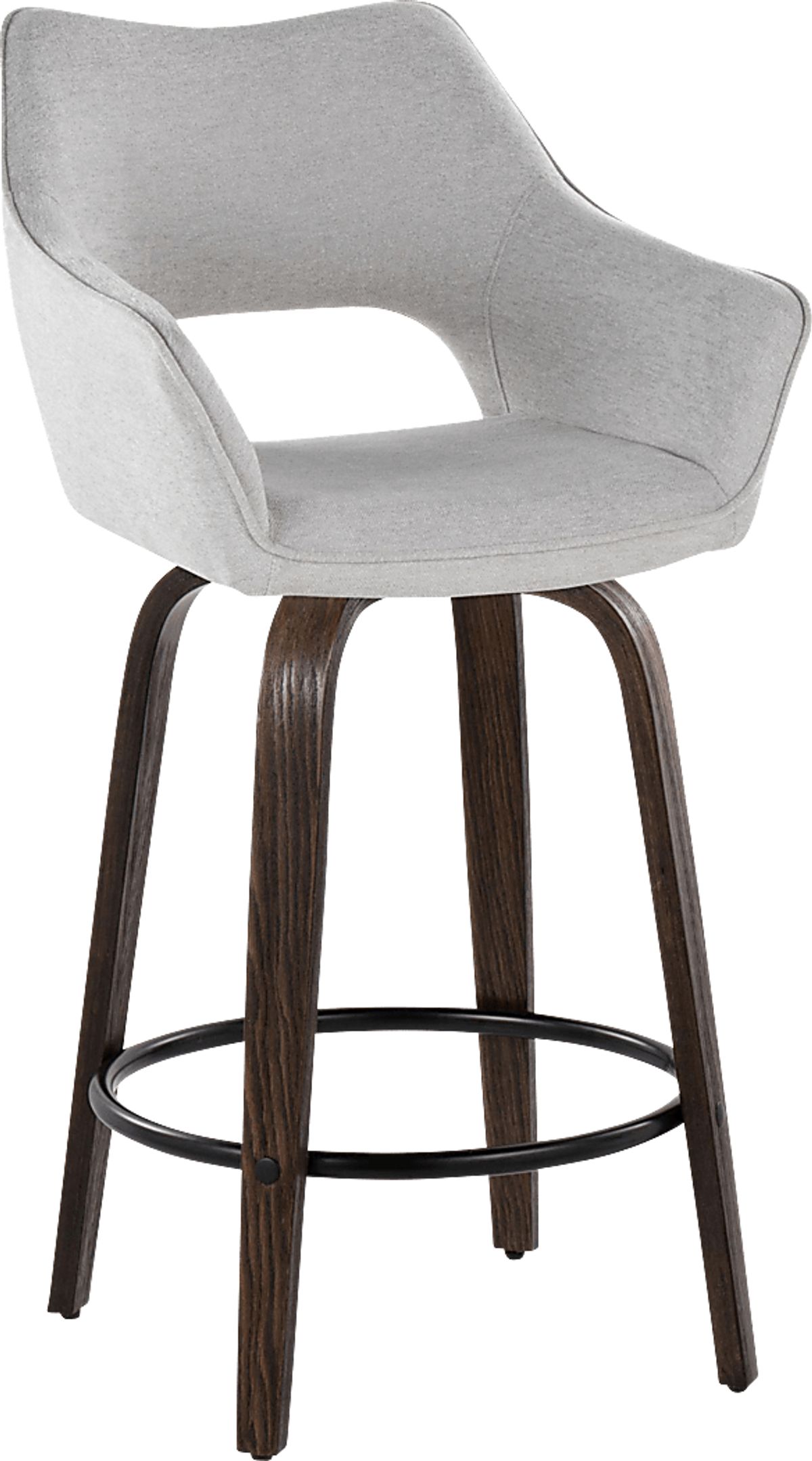 Ovur I Dark Wood Sangria Gray Polyester Fabric Counter Height Stool ...
