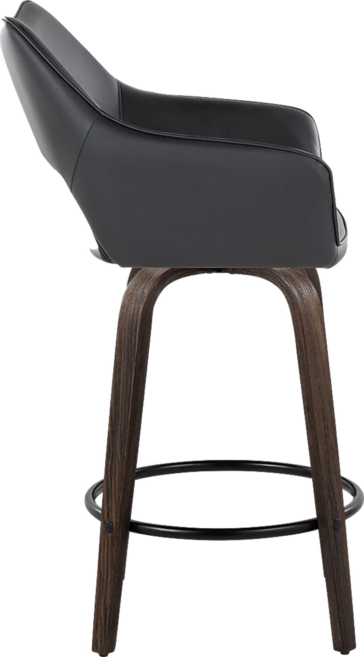 Ovur III Dark Wood Sangria Black Polyurethane Fabric Counter Height ...