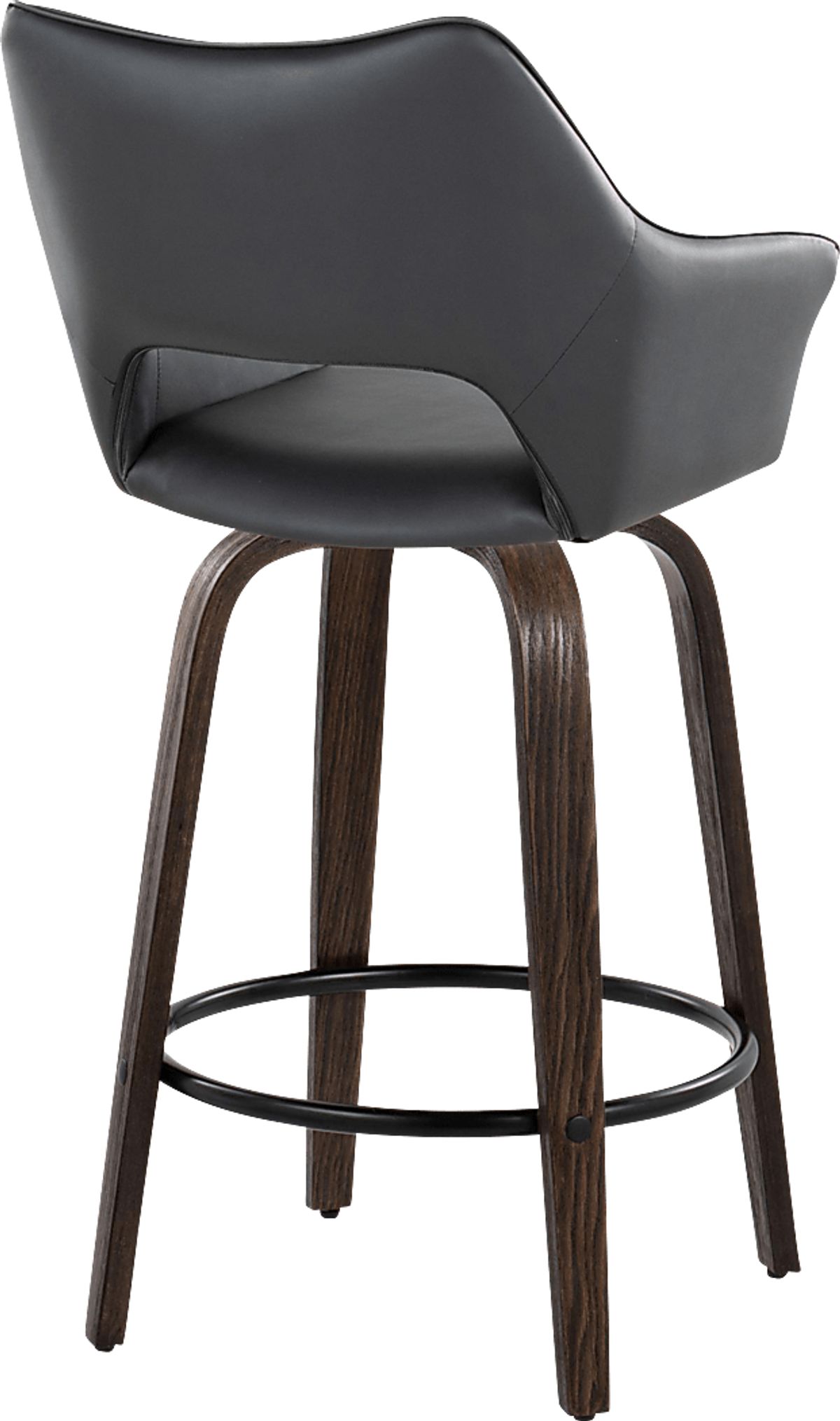 Ovur III Dark Wood Sangria Black Polyurethane Fabric Counter Height ...