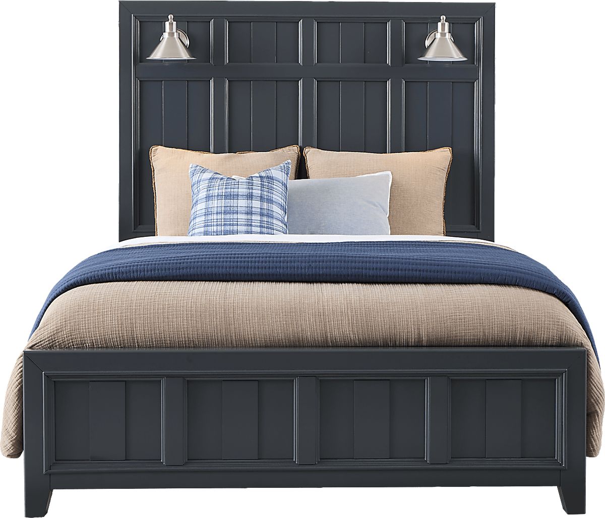 Owings MILL 5 Pc Graphite Black Queen Bedroom Set With 3 Pc Queen Panel ...