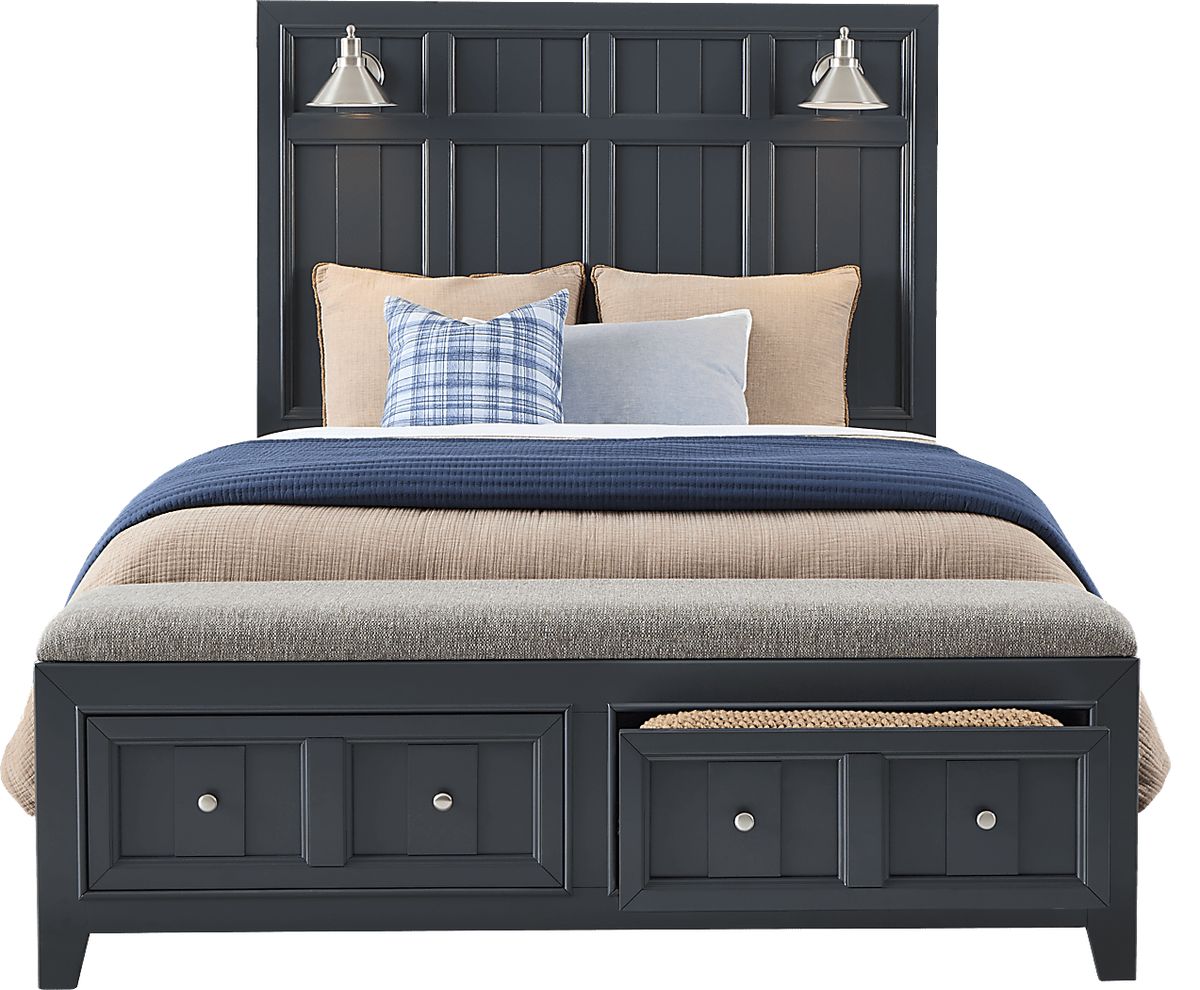 Owings MILL Graphite Black 3 Pc Queen Storage Bed | Rooms to Go