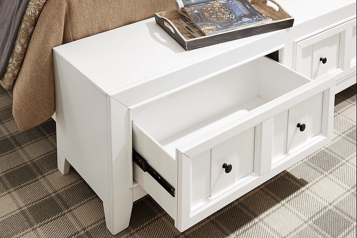 Owings MILL 5 Pc White Colors,White King Bedroom Set With 3 Pc King ...