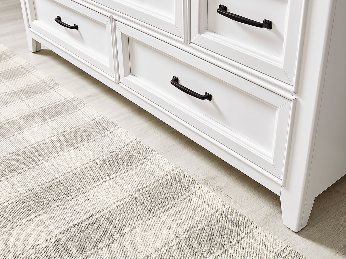 Owings MILL 5 Pc White Colors,White King Bedroom Set With 3 Pc King ...