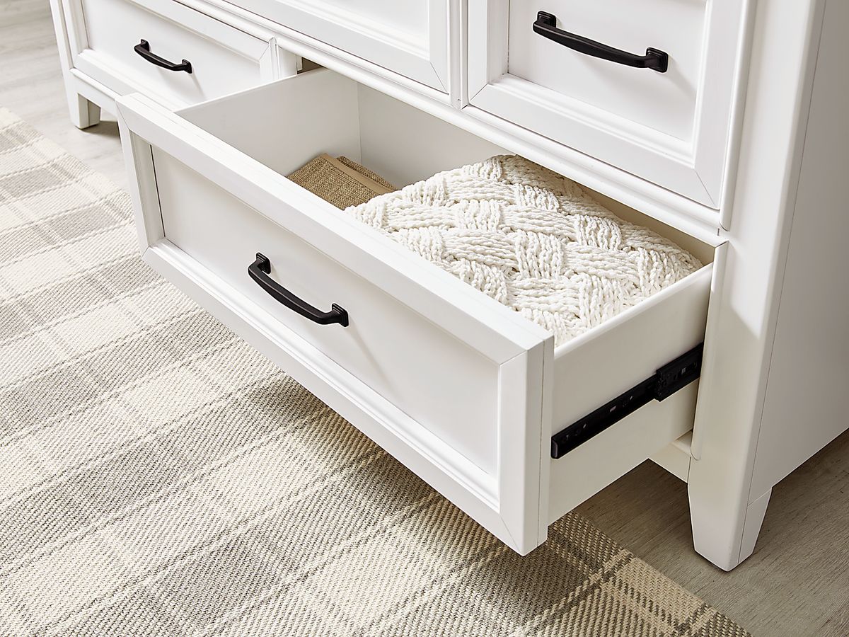 Owings MILL 5 Pc White Colors,White King Bedroom Set With 3 Pc King ...