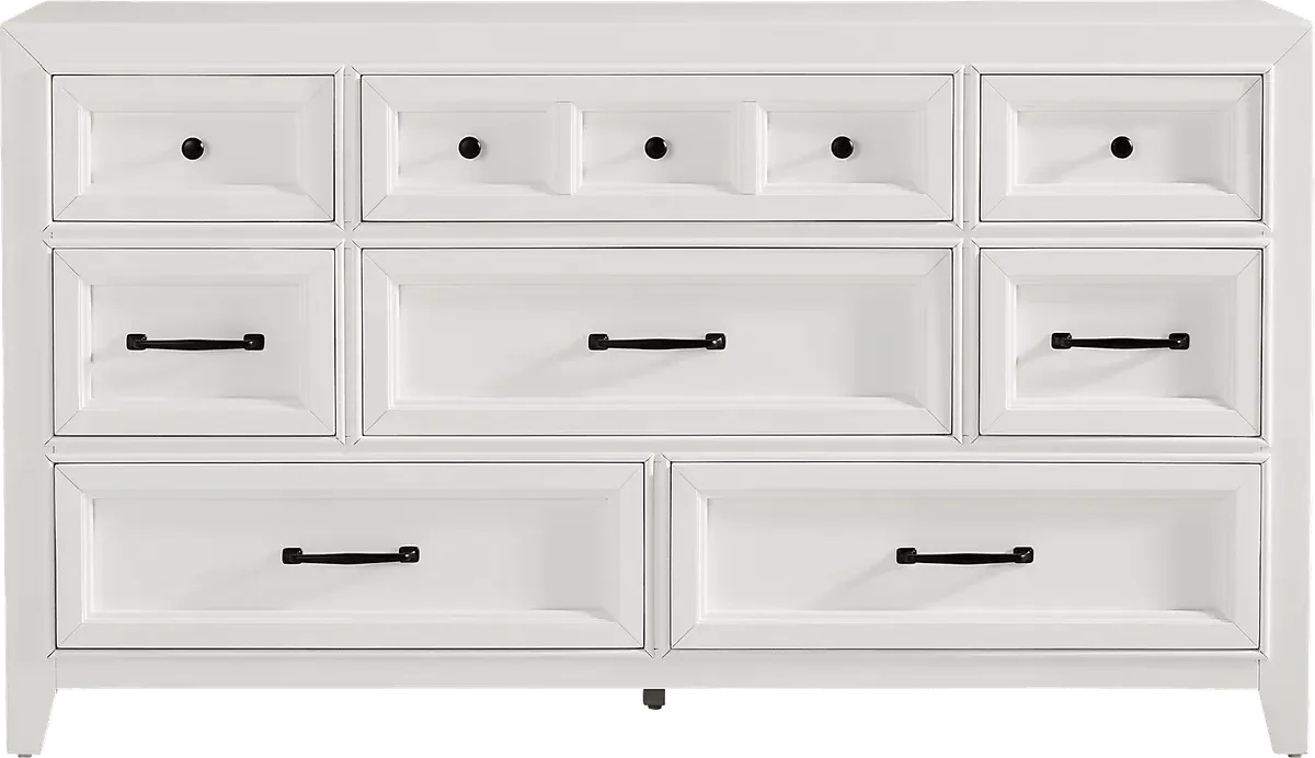 Owings MILL 5 Pc White Colors,White King Bedroom Set With 3 Pc King ...