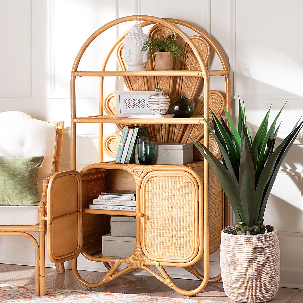 Owlstar Natural Light Wood Beige,White Storage Cabinet | Rooms to Go