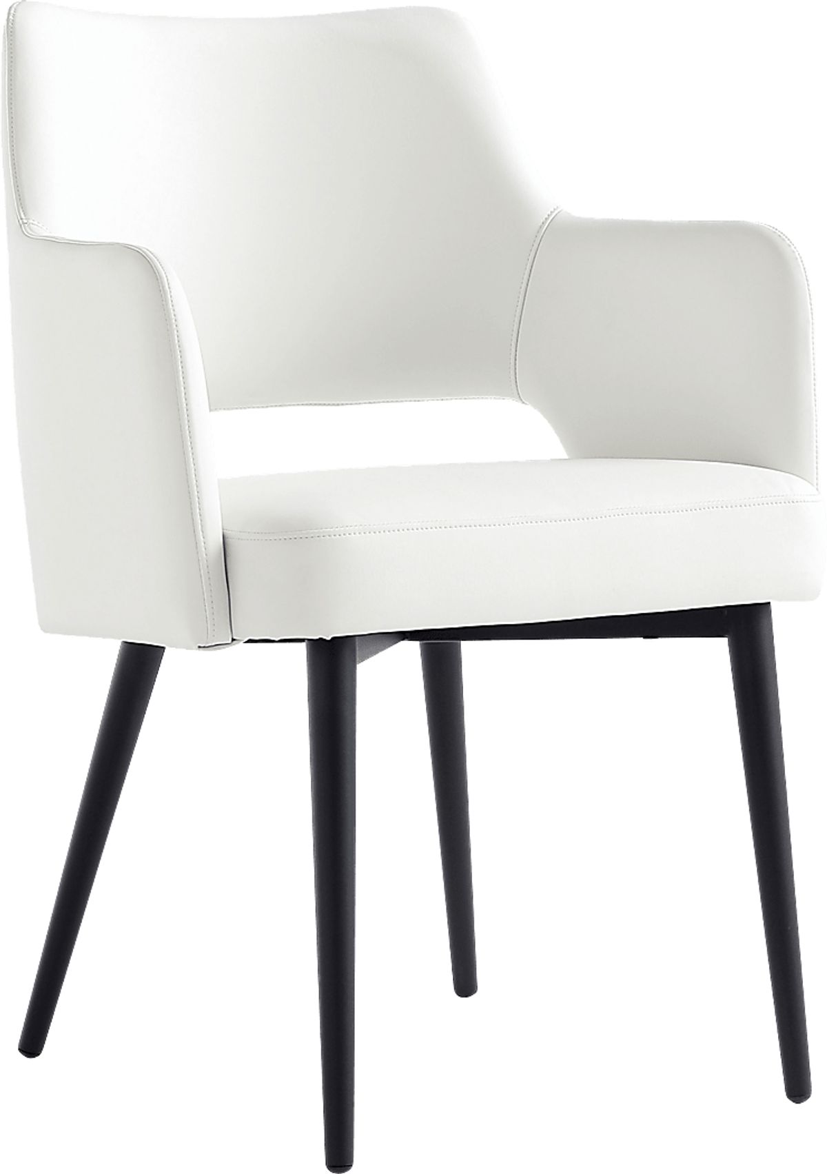 Owlwell White Vinyl Fabric Arm Chair | Rooms to Go