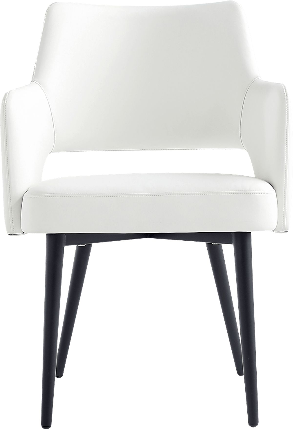 Owlwell White Vinyl Fabric Arm Chair | Rooms to Go