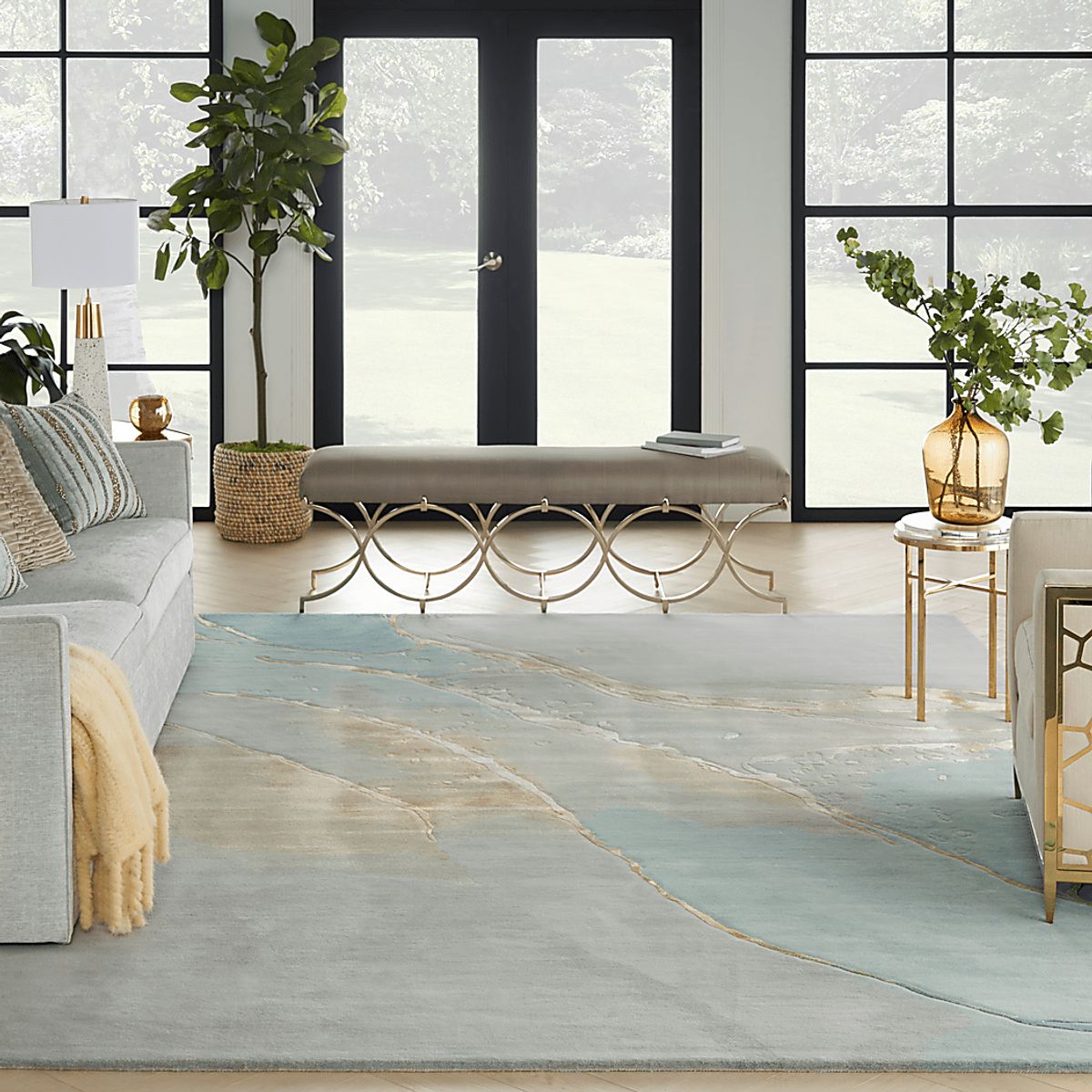 Pabinti Gray,Seafoam Gray,Green Rugs | Rooms to Go