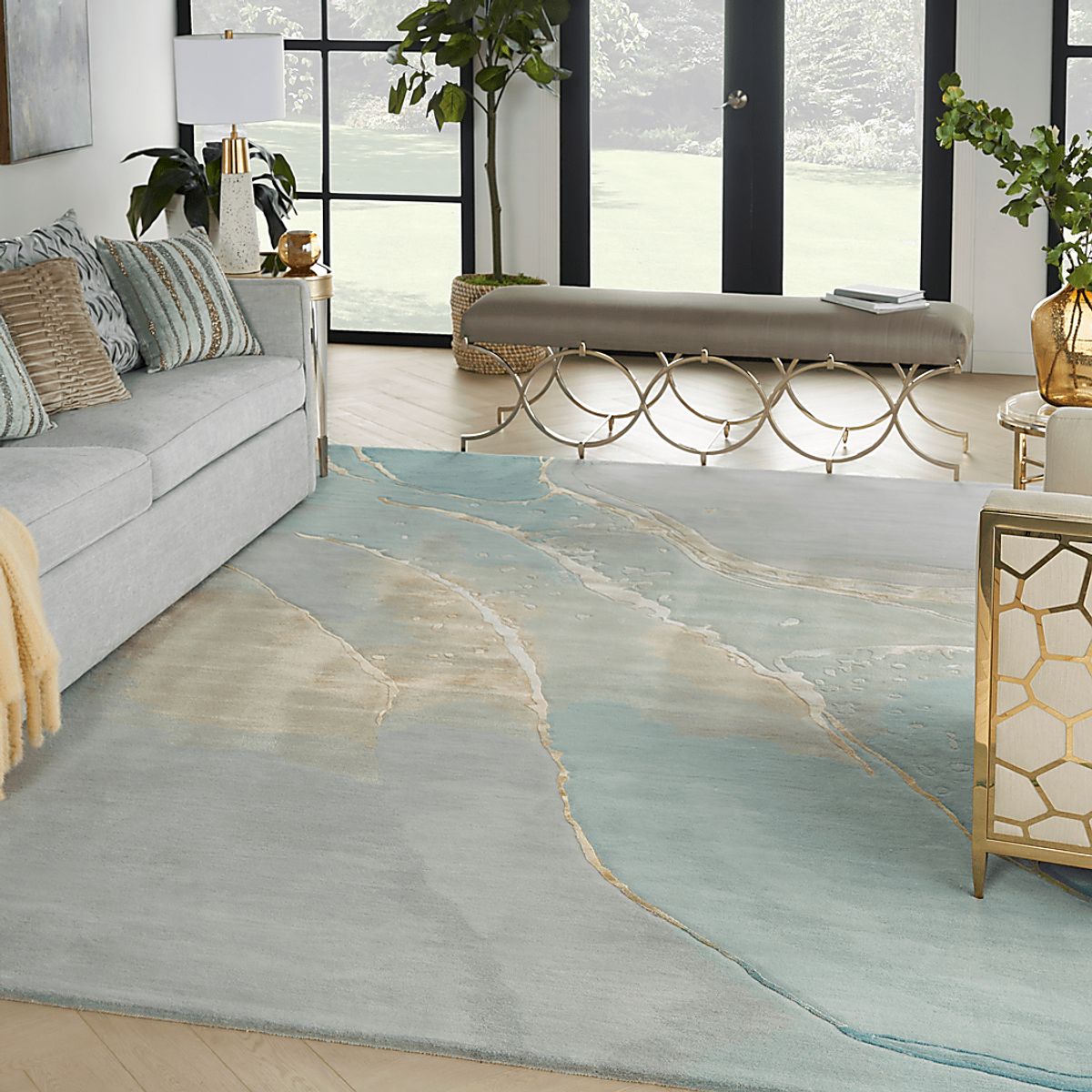 Pabinti Gray,Seafoam Gray,Green Rugs | Rooms to Go