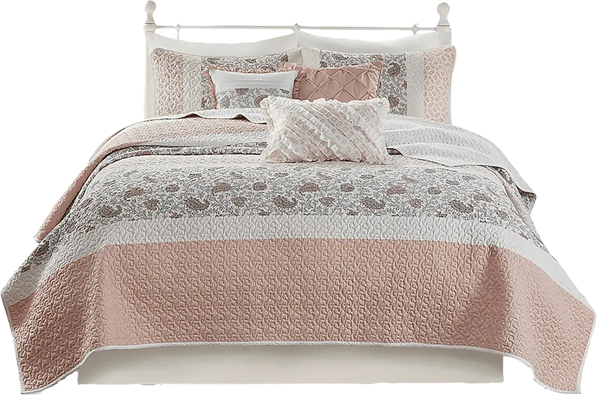 Pabl Blush Beige 6 Pc King Quilt Set | Rooms to Go