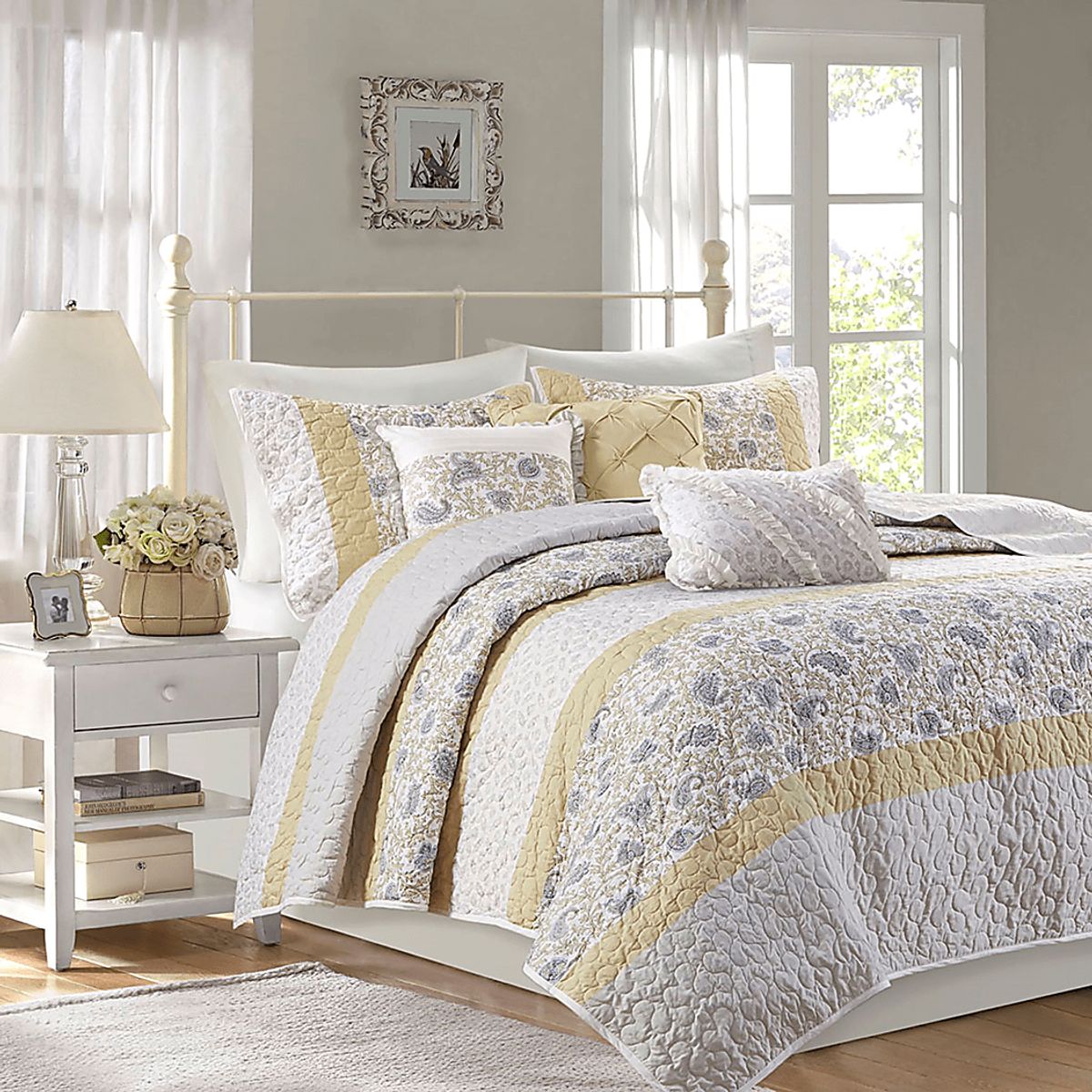 Pabl Yellow 6 Pc Full Quilt Set | Rooms to Go