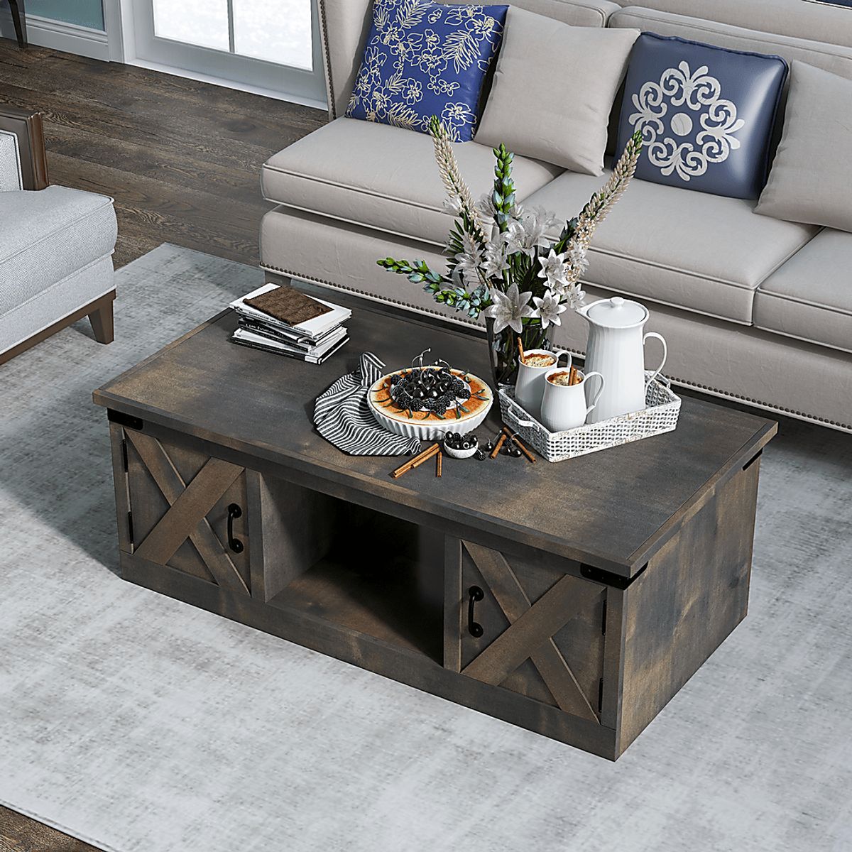 Wapegue Barnwood Brown Cocktail Table | Rooms to Go