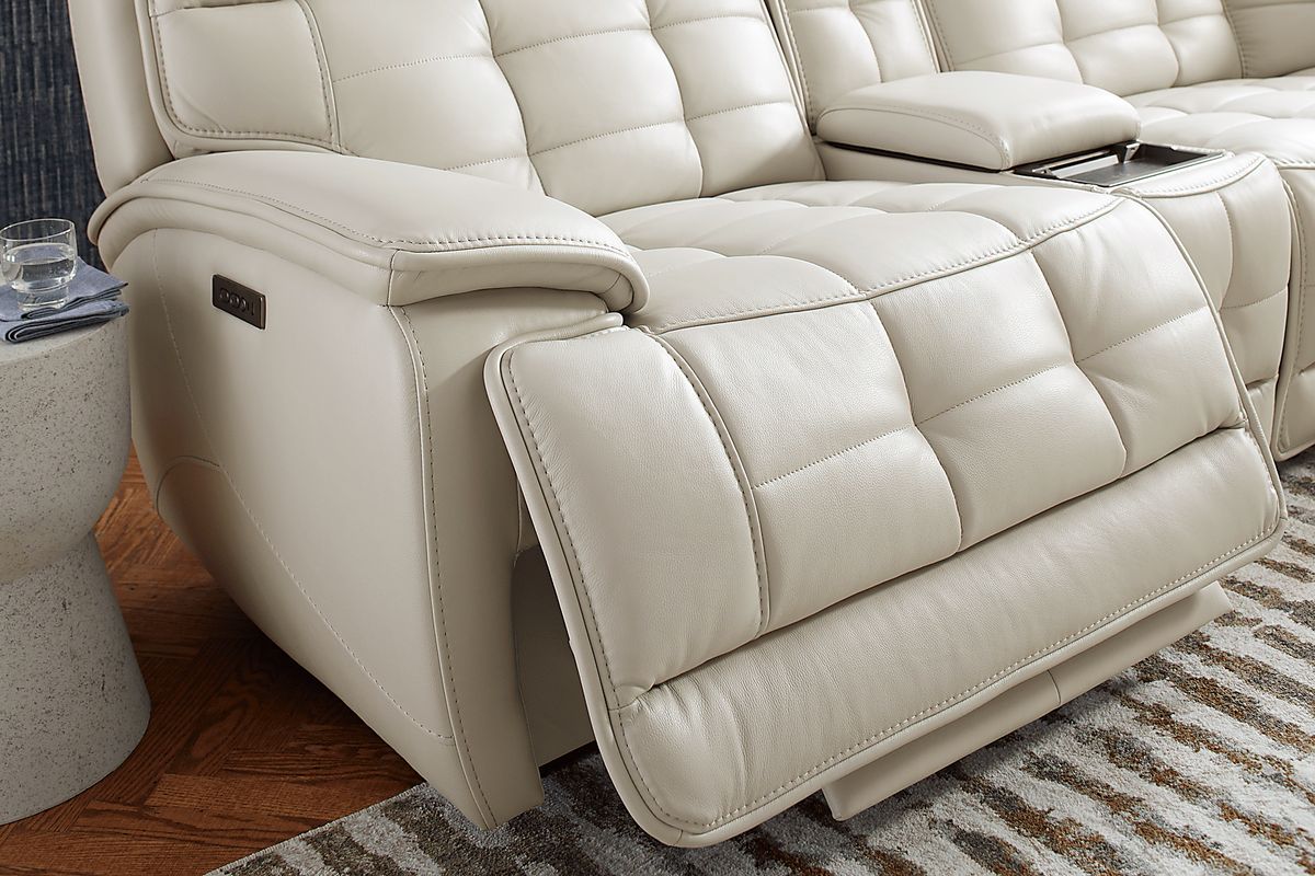 Drew & Jonathan Pacific Heights 9 Pc Light Gray Leather Dual Power ...