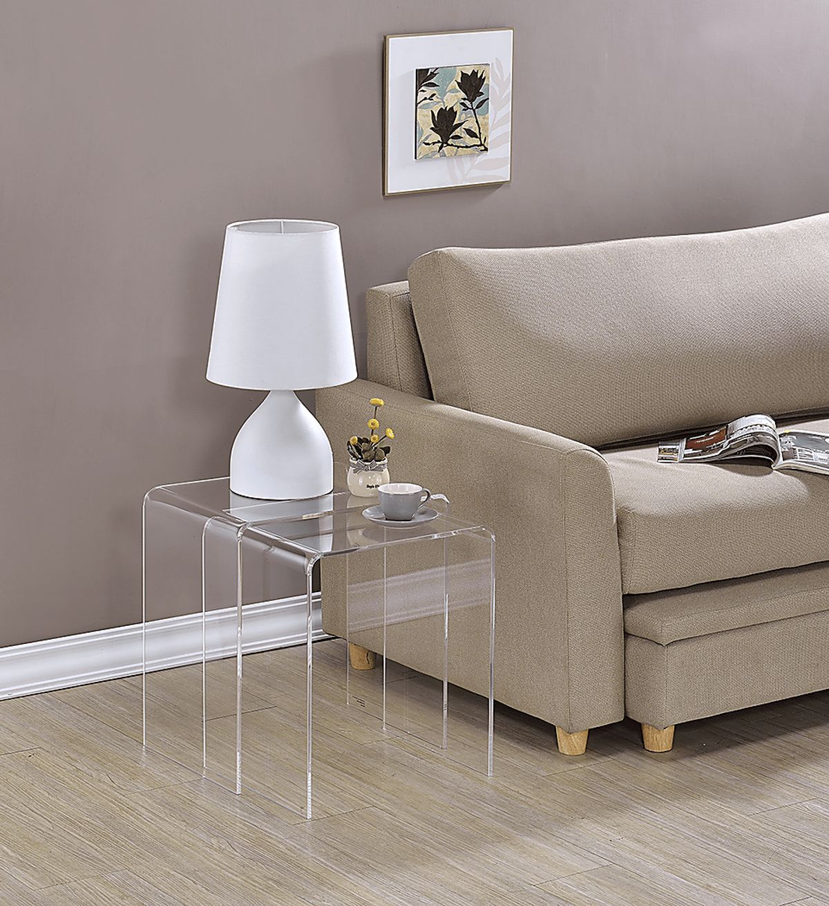 Padyer Clear White Accent Table | Rooms to Go