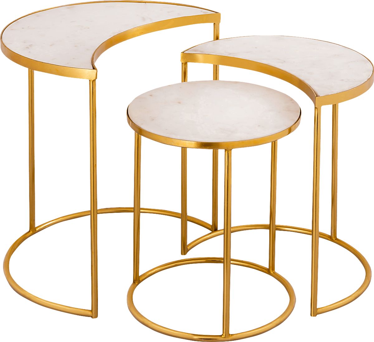 Paget Gold Yellow Set Of 3 Nesting Tables | Rooms to Go