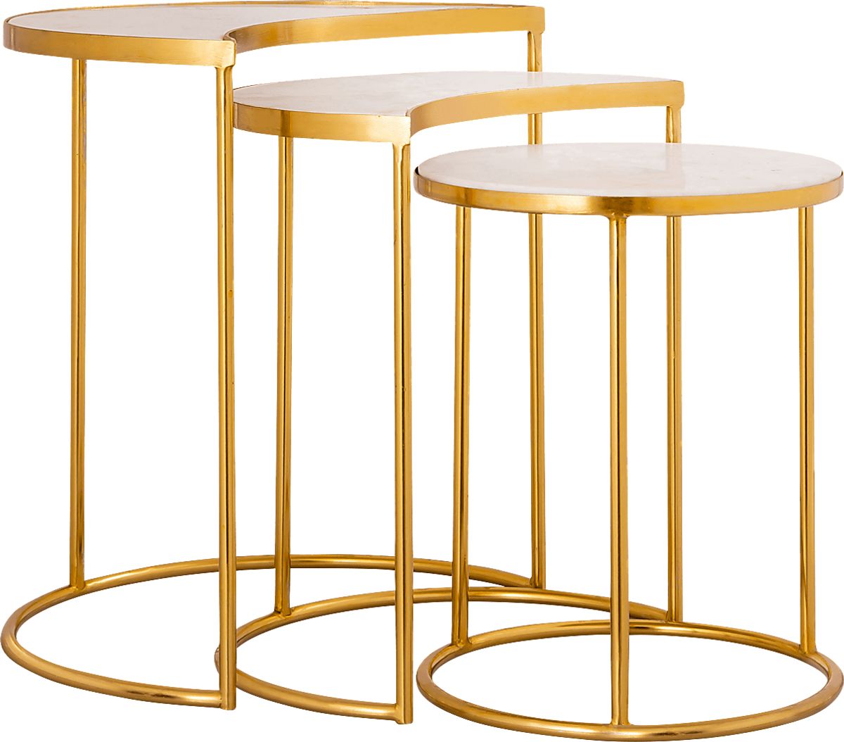 Paget Gold Yellow Set Of 3 Nesting Tables | Rooms to Go