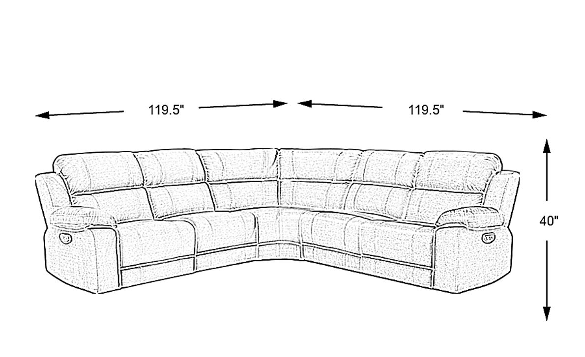 Palmer Point Blue 5 Pc Dual Power Reclining Sectional - Rooms To Go