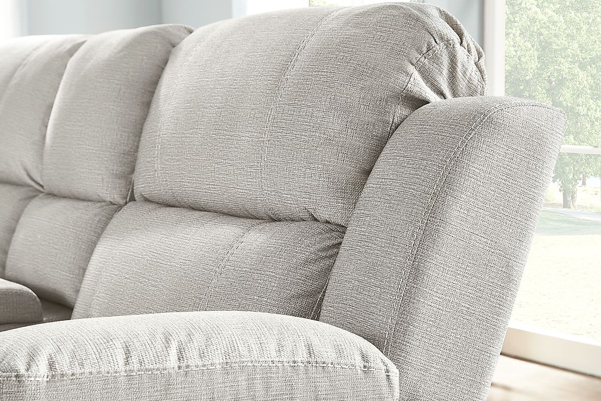 Palmer Point Gray Polyester Fabric 5 Pc Dual Power Reclining Sectional ...