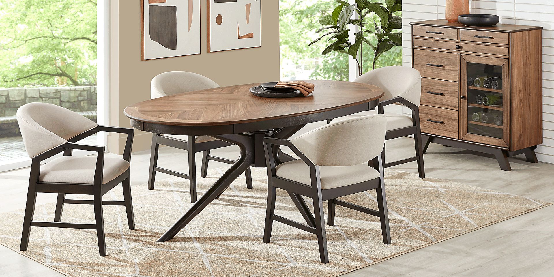 Palmetto Grove Walnut Dark Wood Dining Table | Rooms to Go