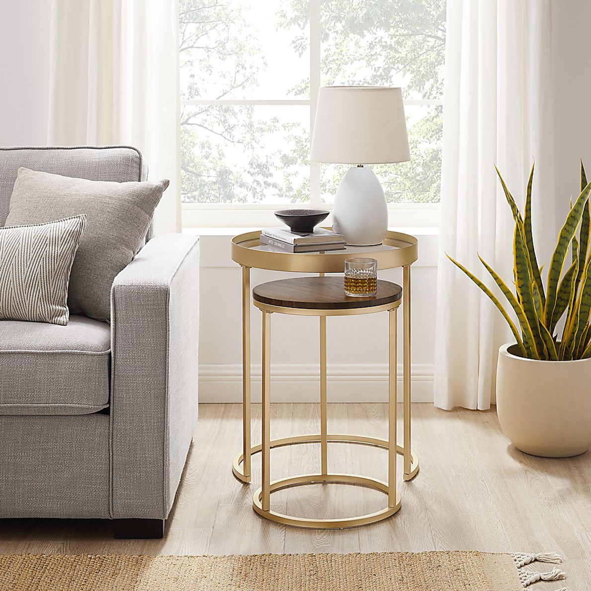 Palmyer Gold Nesting Table, Set of 2 - Rooms To Go