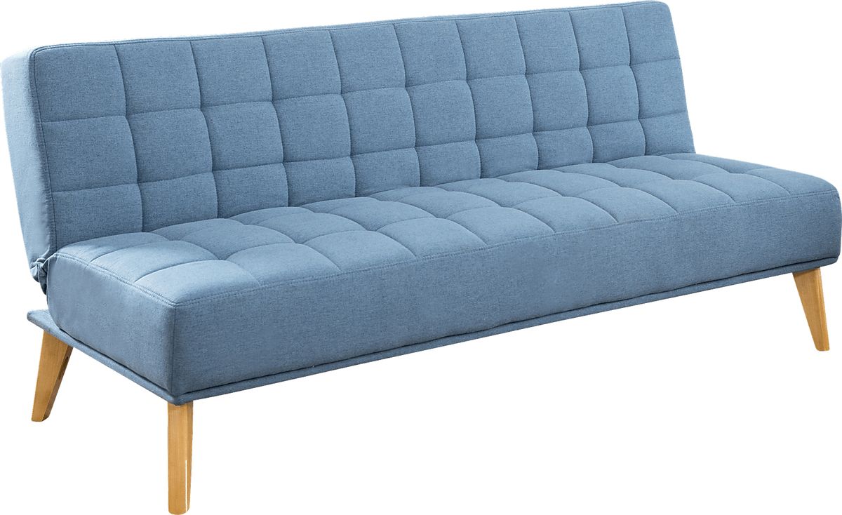 Panetta Blue Linen,Polyester Fabric Futon | Rooms to Go