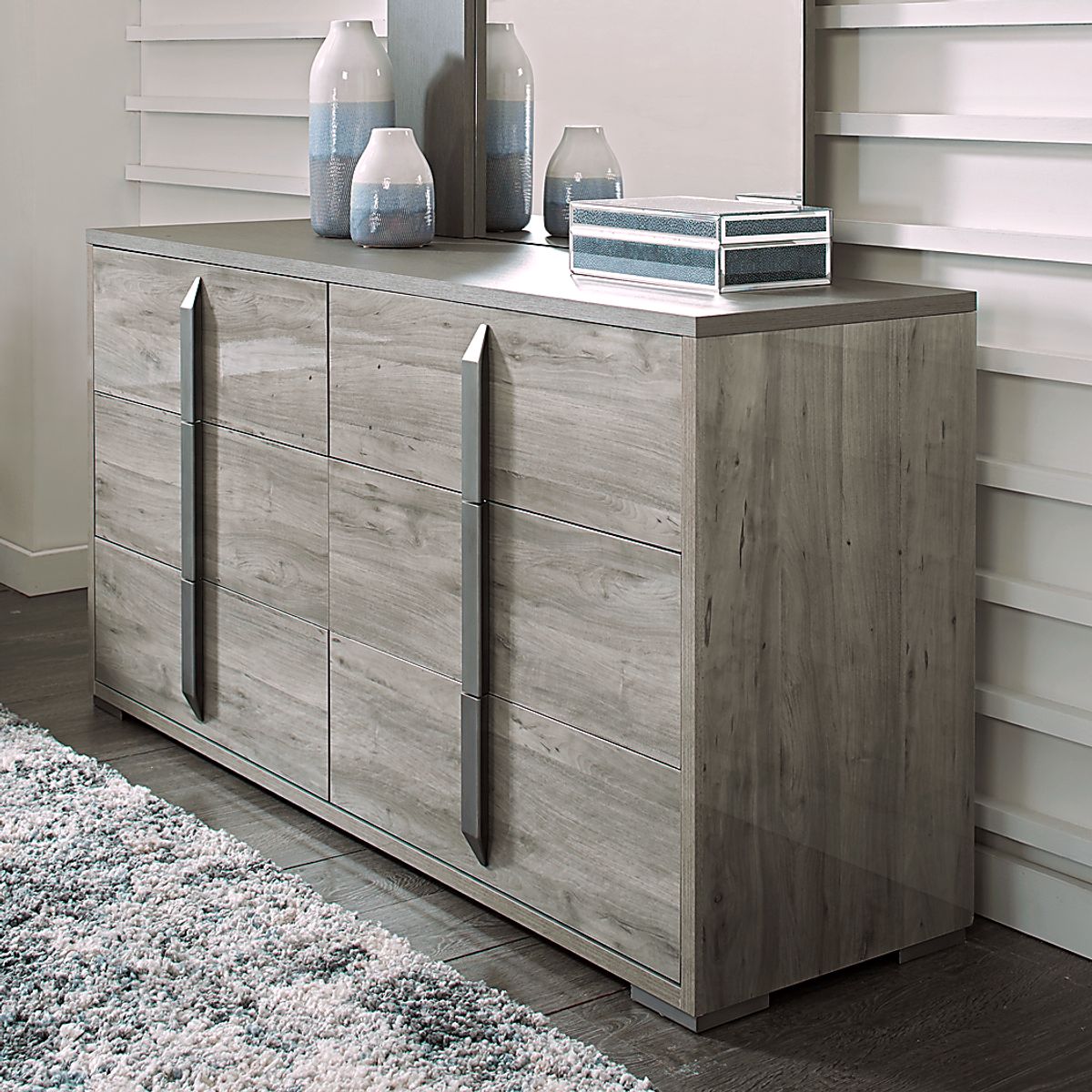 Park Slope 5 Pc Gray King Bedroom Set With 3 Pc King Panel Bed, Dresser ...