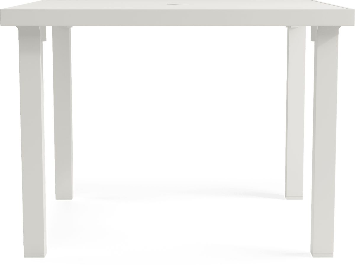 Park Walk White Colors,White Aluminum Outdoor 40 in. Square Dining ...