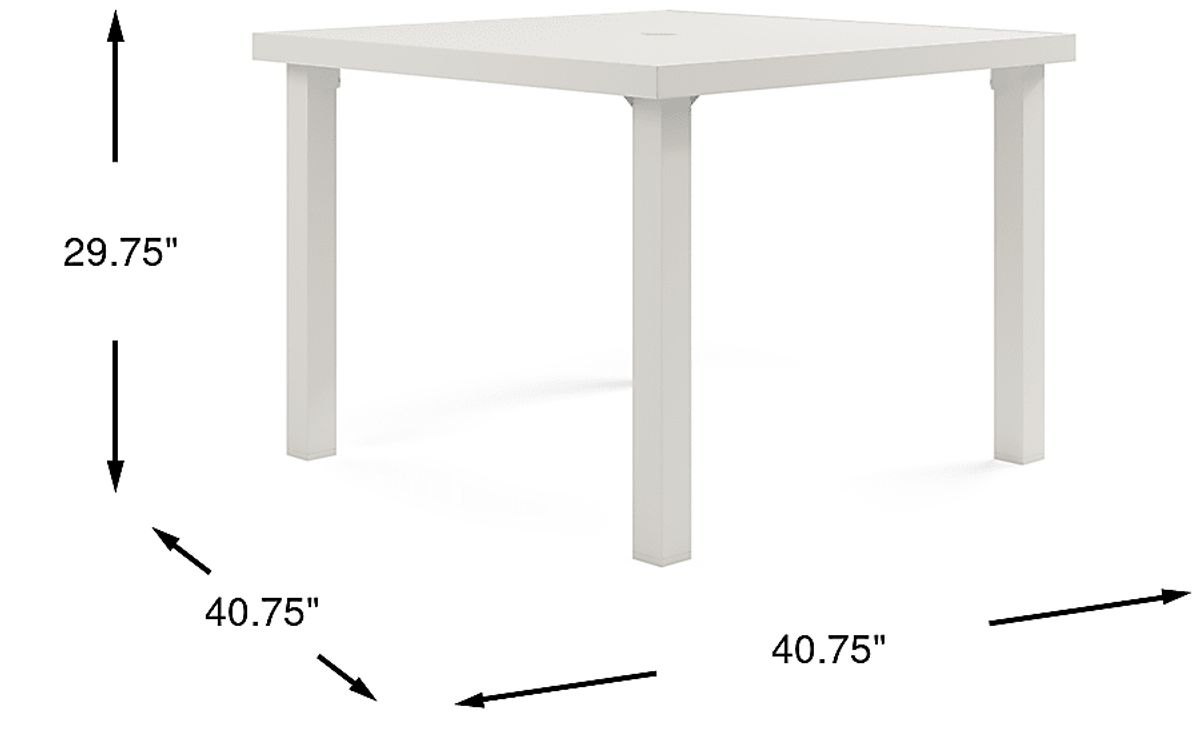 Park Walk White Colors,White Aluminum Outdoor 40 in. Square Dining ...