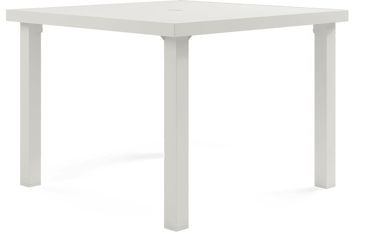 Park Walk White Colors,White Aluminum Outdoor 40 in. Square Dining ...