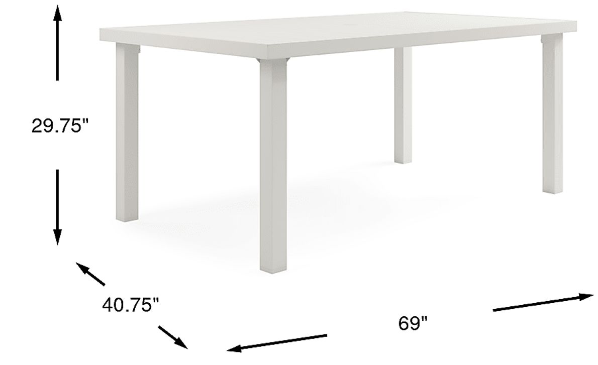 Park Walk White 70 in. Rectangle Outdoor Dining Table - Rooms To Go