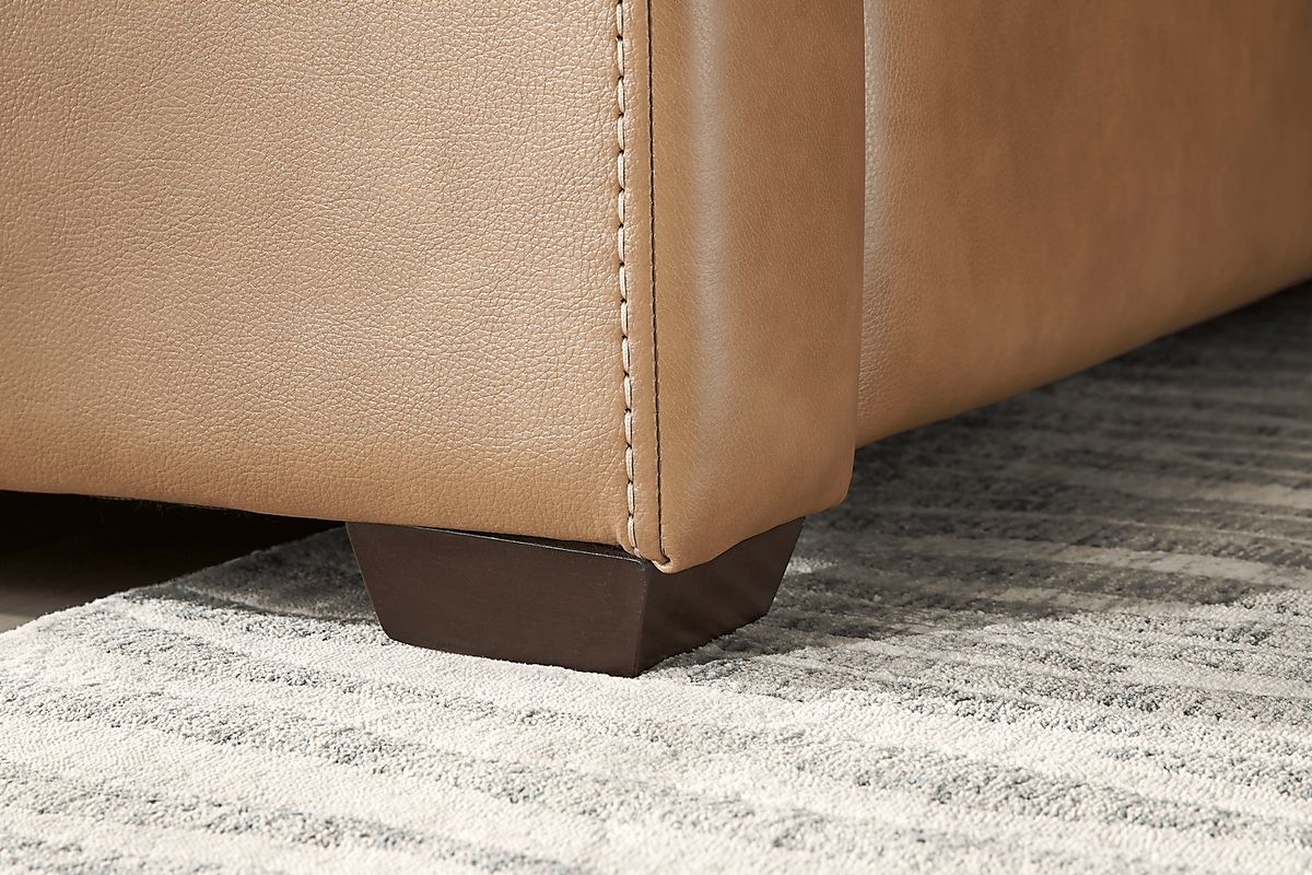 Parker Saddle Brown Leather Sleeper Sofa With Roll Arms | Rooms to Go